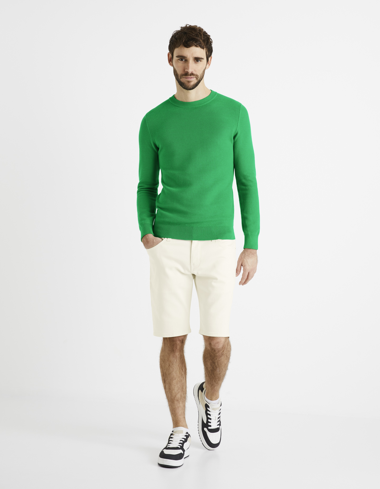 Pull col rond 100% coton - rouge | Celio Tunisie