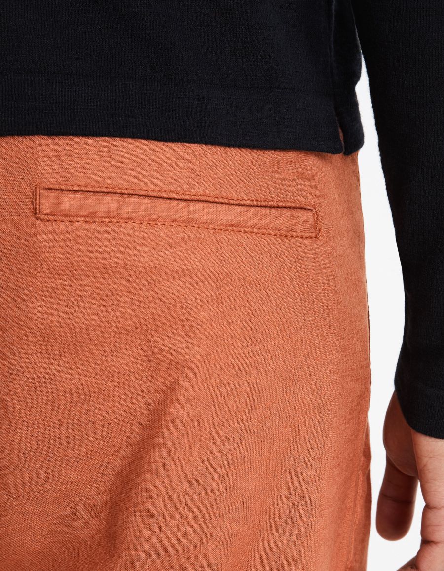 Bermuda en lin coton - caramel | Celio Tunisie