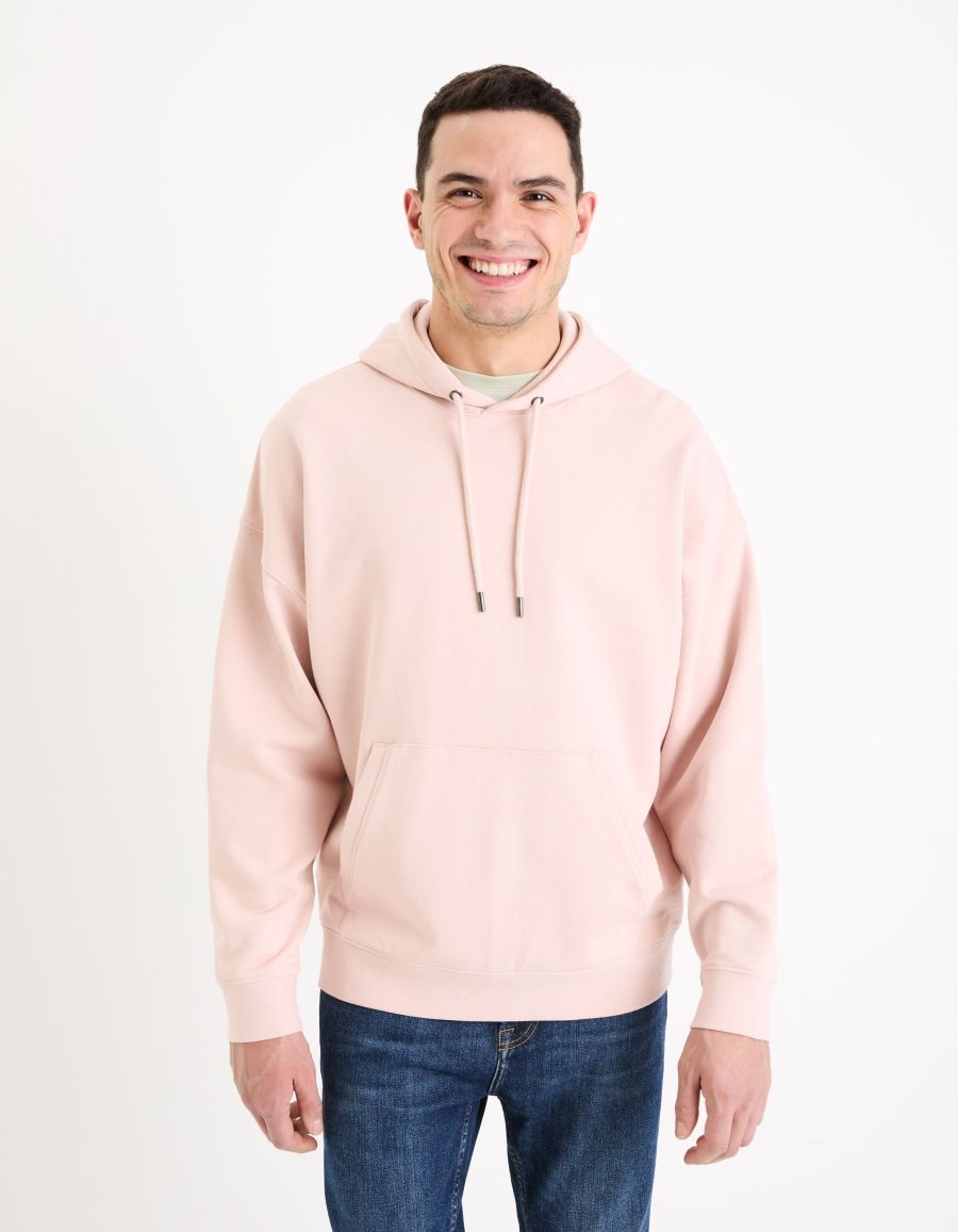 Sweat à capuche 100% coton - rose | Celio Tunisie