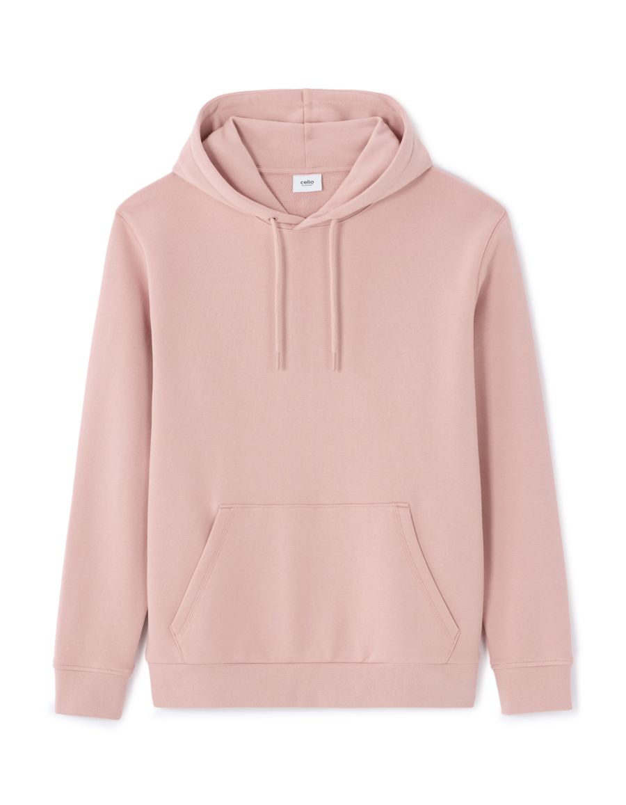 Sweat regular à capuche 100% coton - rose clair | Celio Tunisie