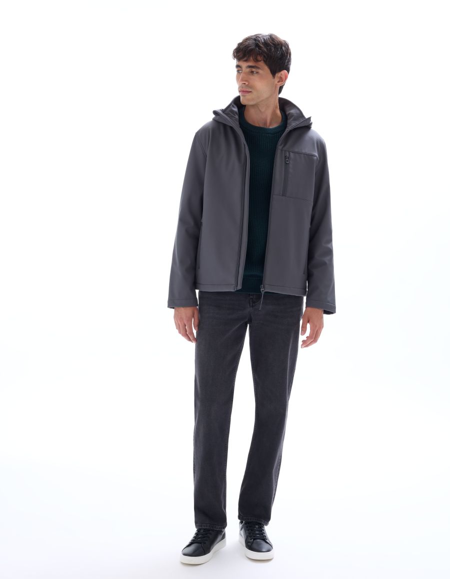 Blouson softshell à capuche - gris | Celio Tunisie