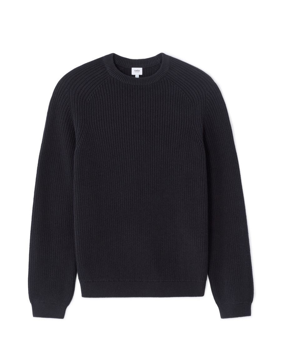 Pull col rond 100% coton - encre | Celio Tunisie
