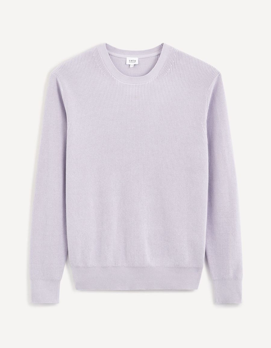 pull col rond 100% coton - violet | Celio Tunisie