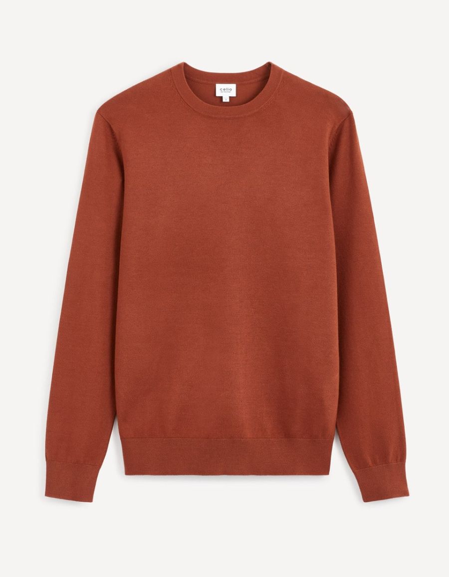 Pull col rond - orange | Celio Tunisie