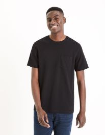 T-shirt col rond straight 100% coton - noir | Celio Tunisie