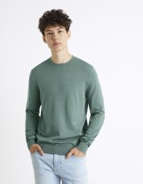 Pull col rond - vert | Celio Tunisie