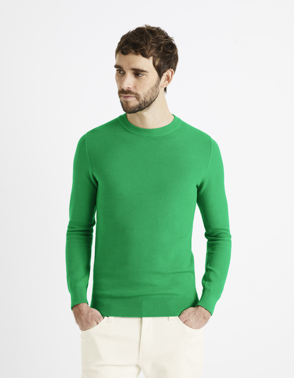 Pull col rond 100% coton - rouge | Celio Tunisie