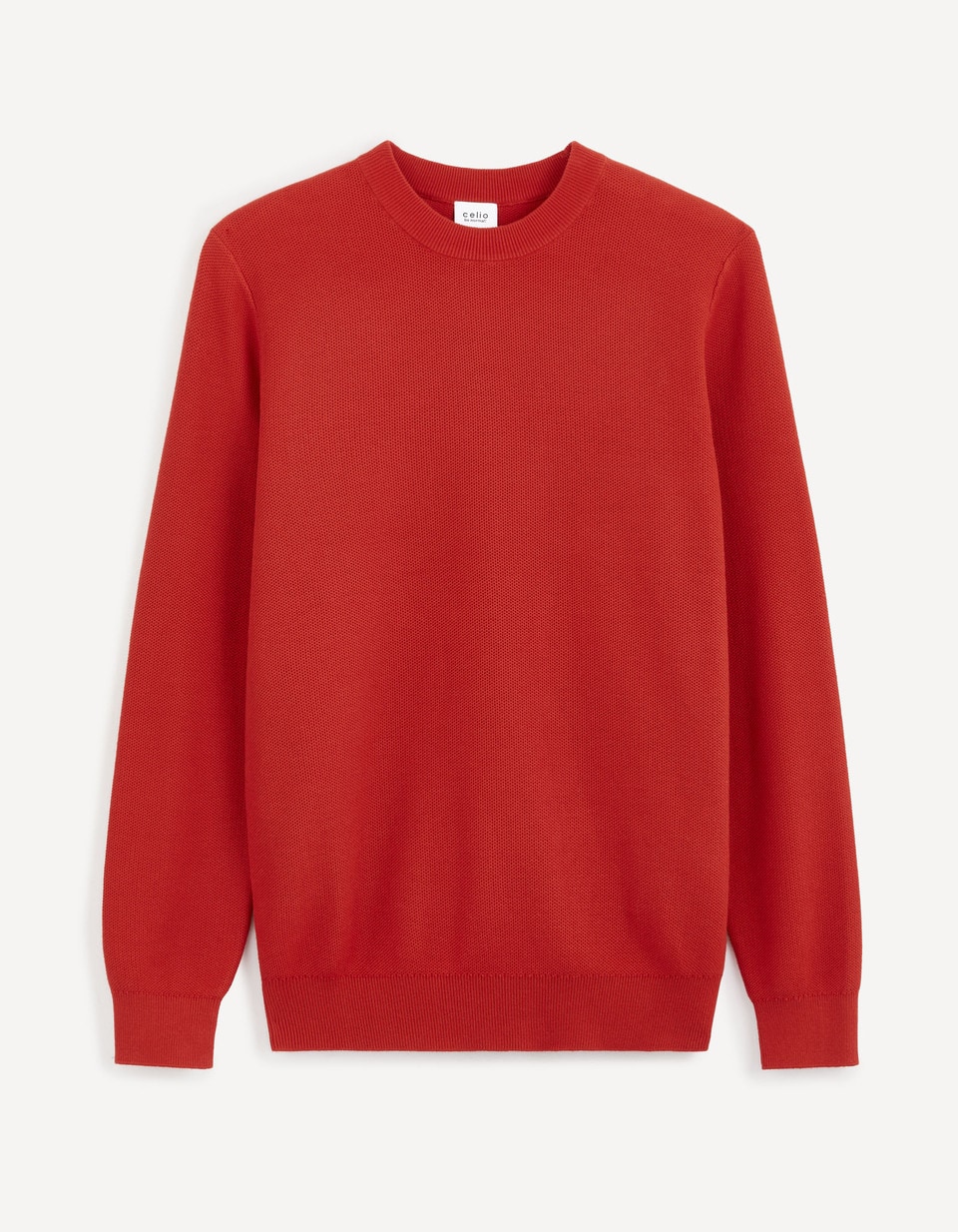 Pull col rond 100% coton - rouge | Celio Tunisie
