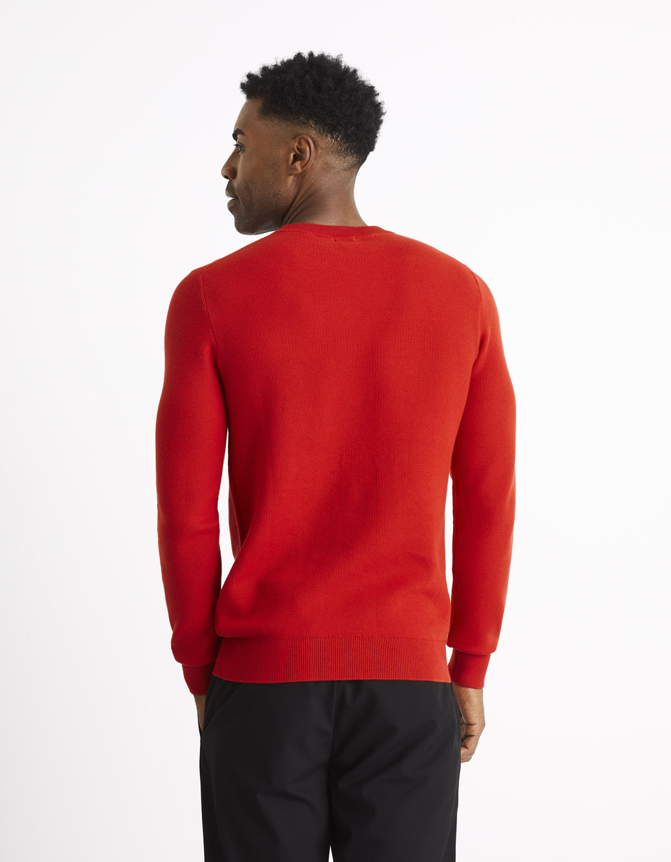 Pull col rond 100% coton - rouge | Celio Tunisie